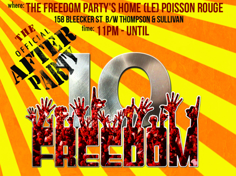 Freedom Party's Central Park SummerStage Afterparty Tuesday July 2nd ...